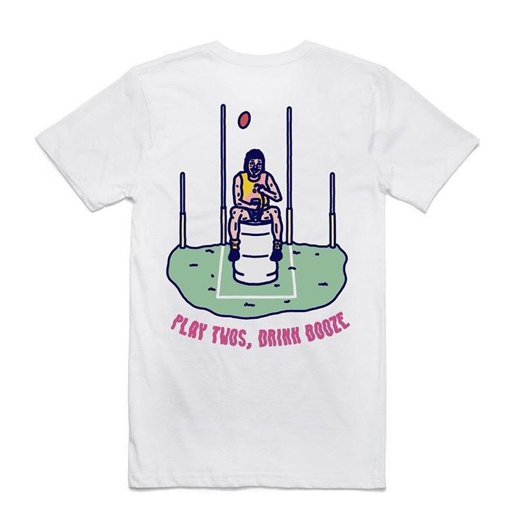 PLAY TWOS DRINK BOOZE: FRONT & BACK – The Carlton Draft
