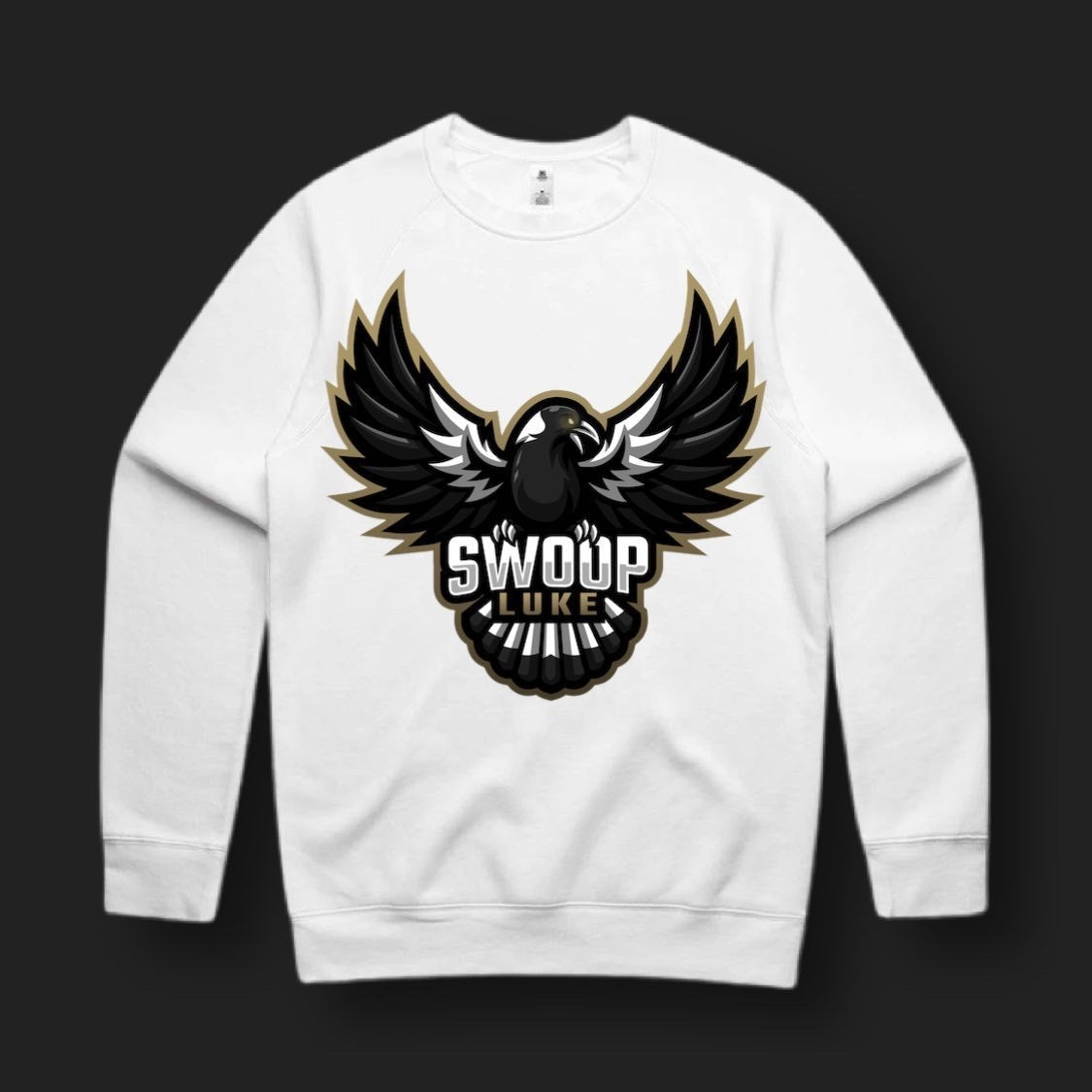 SWOOP LUKE: WHITE JUMPER - FRONT ONLY – The Carlton Draft