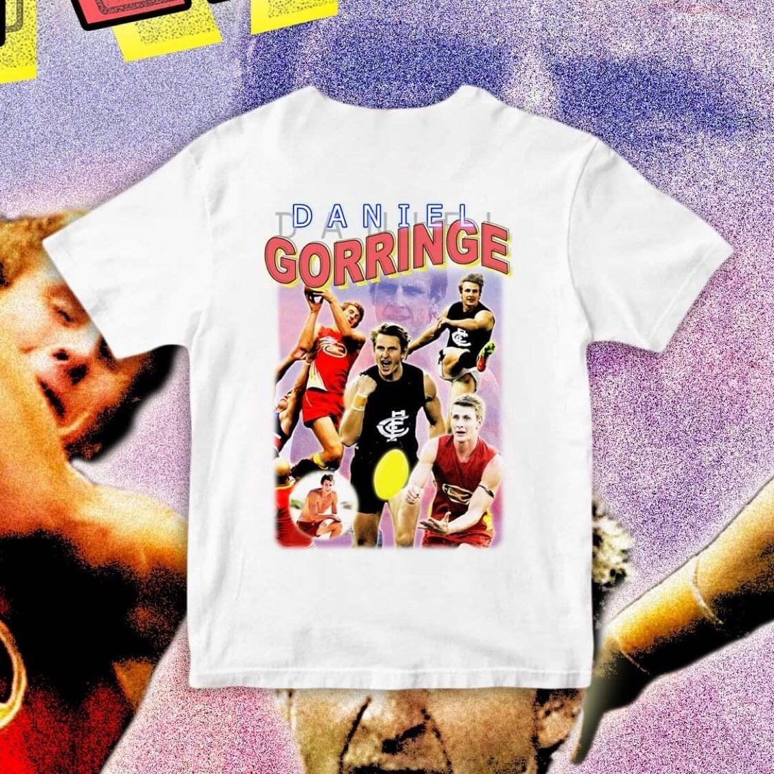 BOOTLEG DAN GORRINGE - WHITE TEE – The Carlton Draft